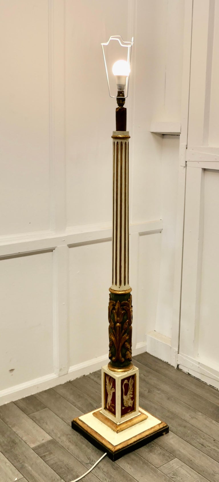Spanish Folk Art Floor Standing Standard Lamp For Sale at 1stDibs