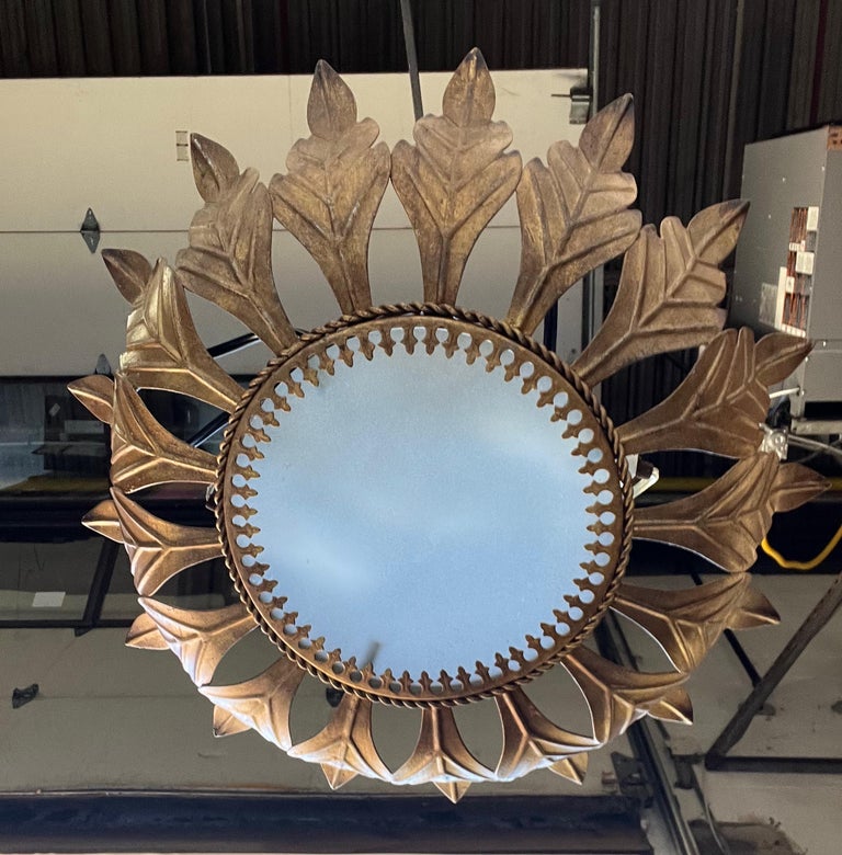 Spanish Gilt Metal Ceiling Fixture For Sale at 1stDibs