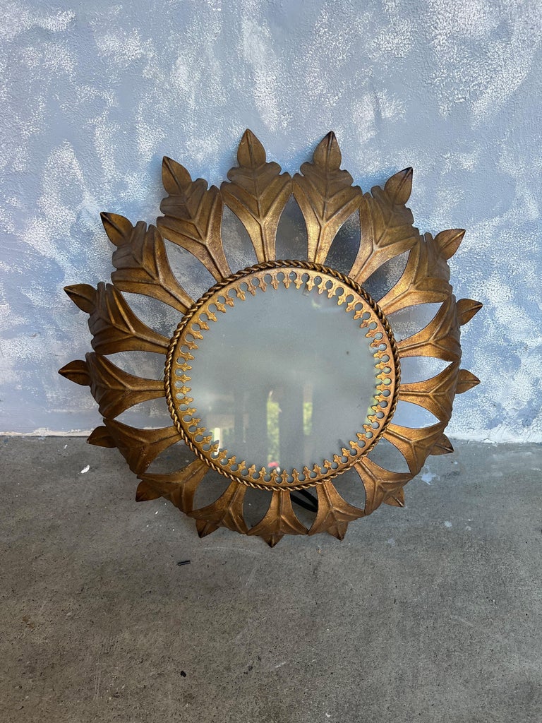 Spanish Gilt Metal Ceiling Fixture For Sale at 1stDibs