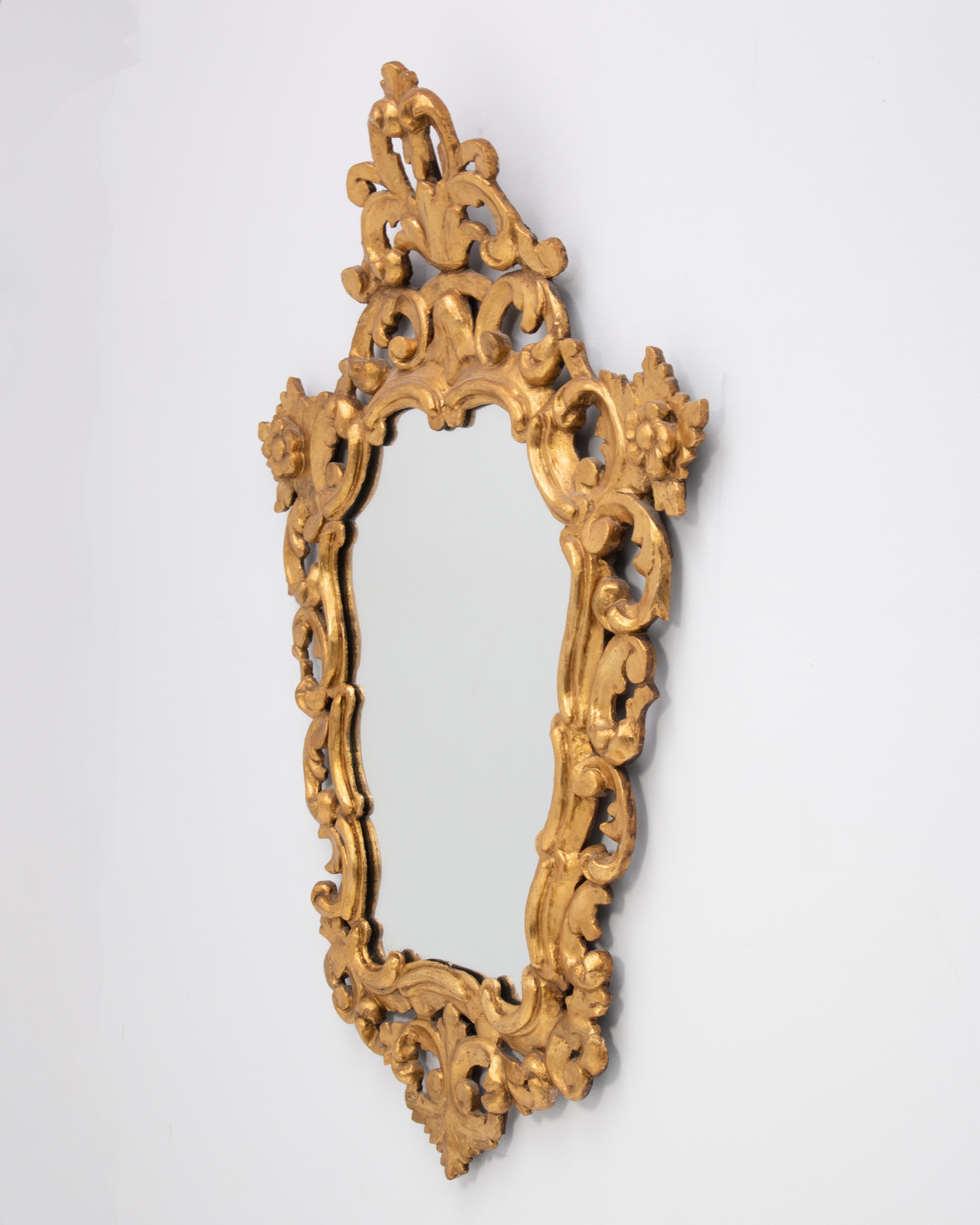 Spanish Gilt Wood Baroque Scrollwork Mirror 20th Century For Sale at ...
