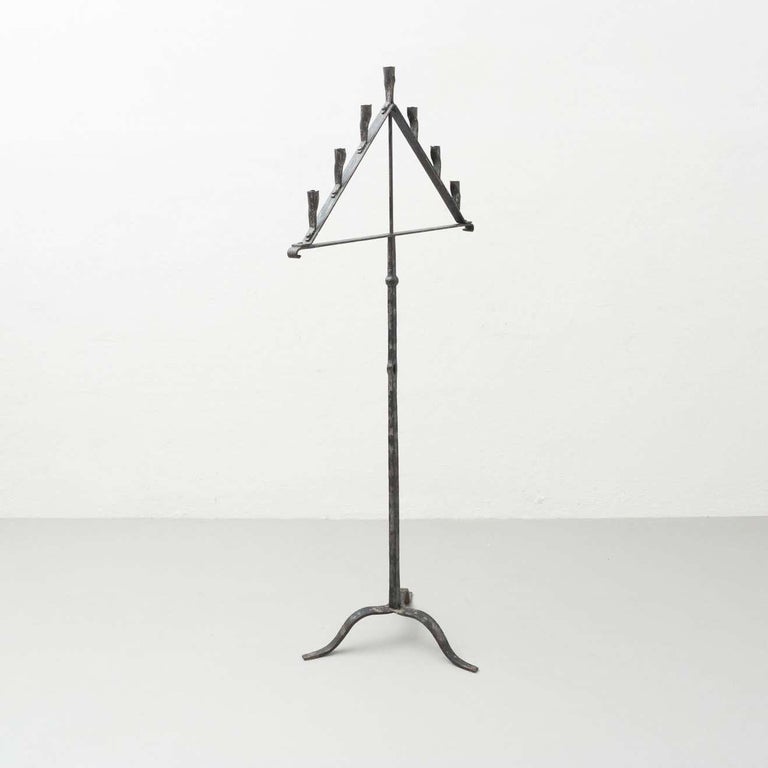 Spanish 'Hachero' Traditional Ancient Wrought Iron Candleholder, circa ...