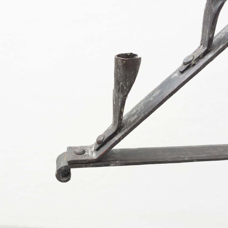 Spanish 'Hachero' Traditional Ancient Wrought Iron Candleholder, circa ...