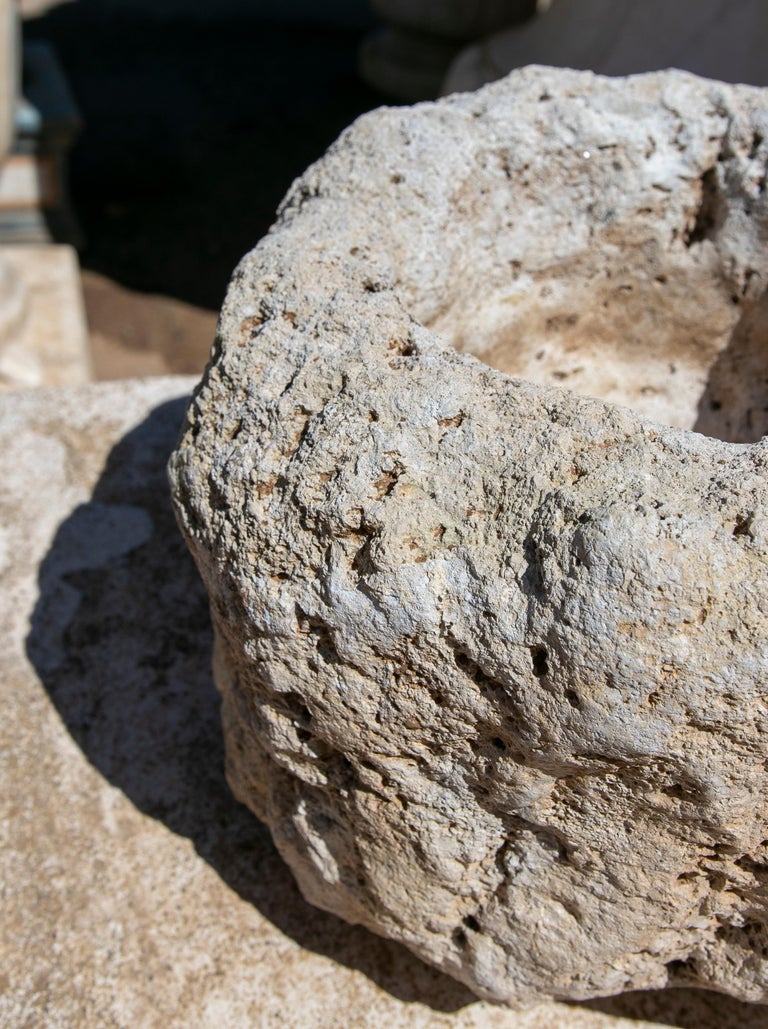 Spanish Hand Carved Stone Pile For Sale at 1stDibs