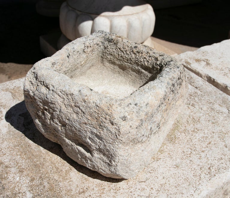 Spanish Hand Carved Stone Pile For Sale at 1stDibs