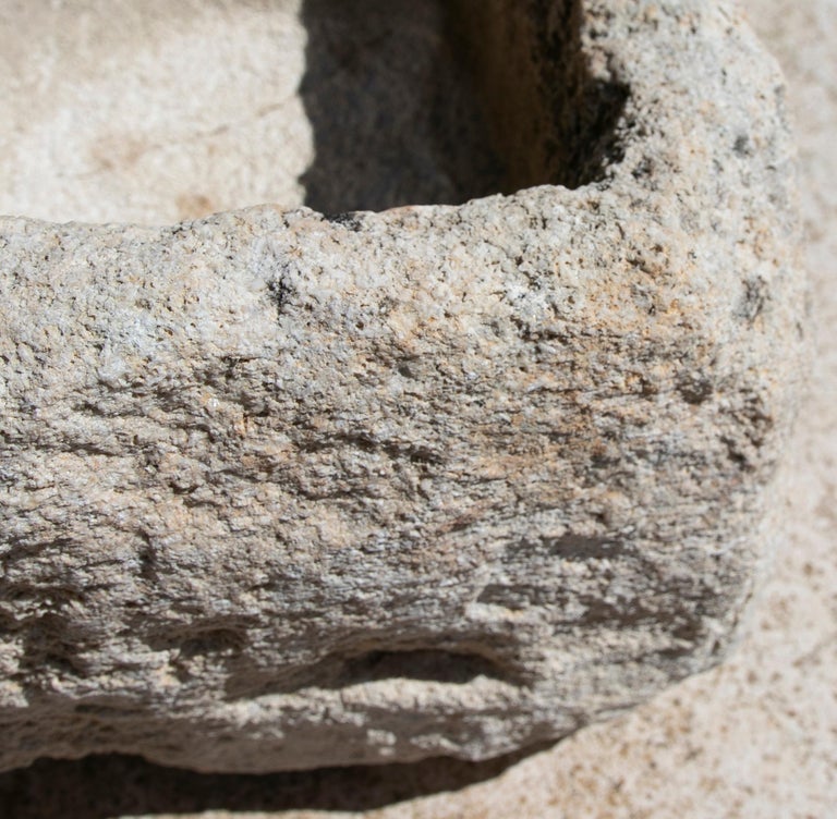 Spanish Hand Carved Stone Pile For Sale at 1stDibs