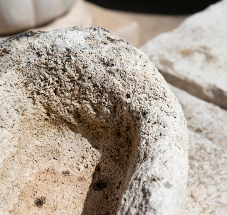 Spanish Hand Carved Stone Pile For Sale at 1stDibs