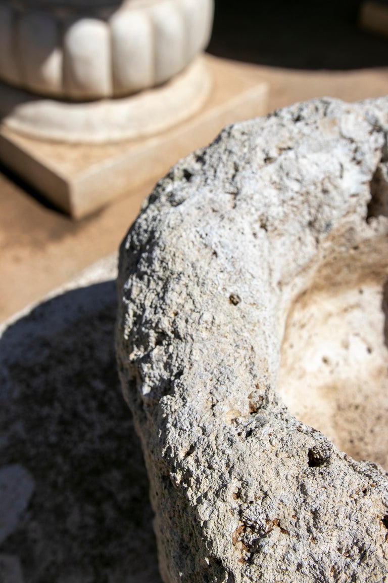 Spanish Hand Carved Stone Pile For Sale at 1stDibs