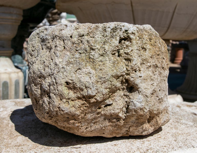 Spanish Hand Carved Stone Pile For Sale at 1stDibs