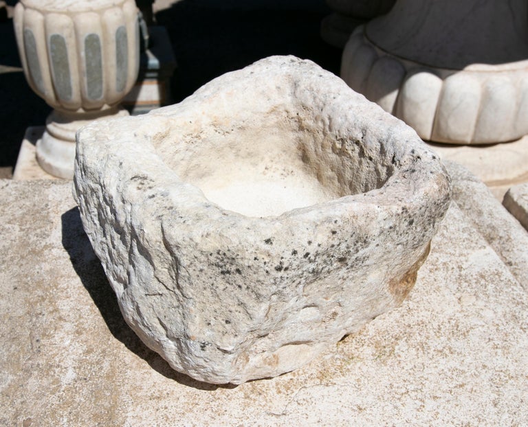 Spanish Hand Carved Stone Pile For Sale at 1stDibs