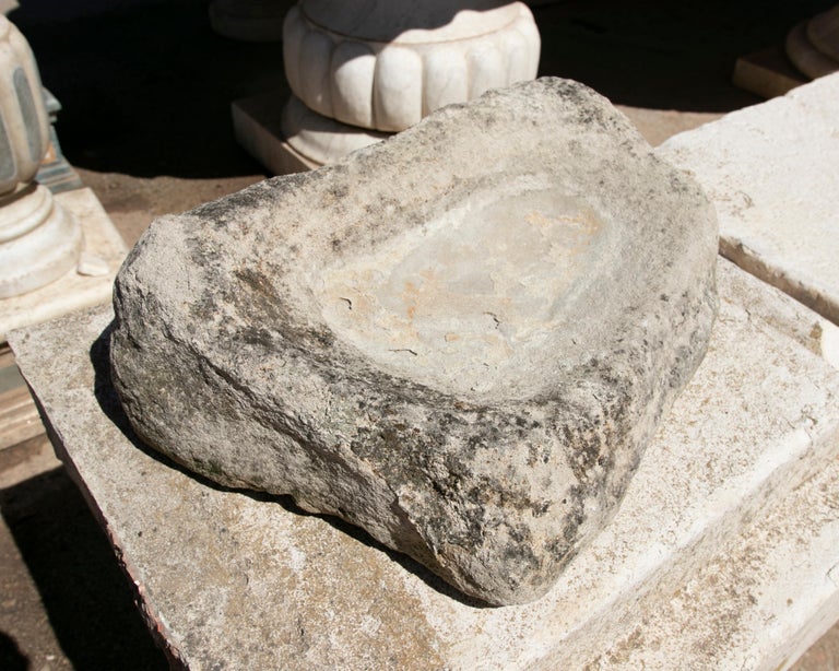 Spanish Hand Carved Stone Pile For Sale at 1stDibs