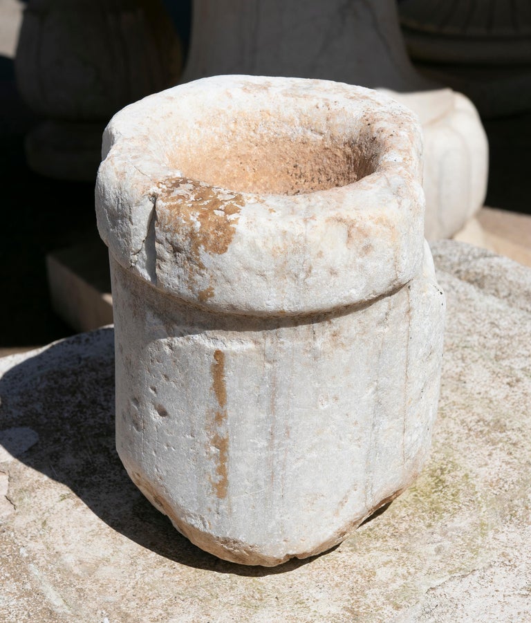Spanish Hand Carved Stone Pile For Sale at 1stDibs