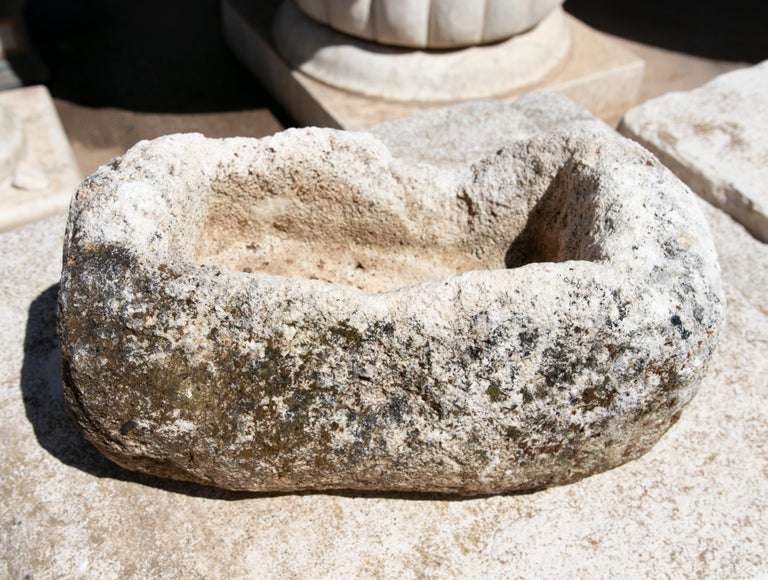 Spanish Hand Carved Stone Pile For Sale at 1stDibs