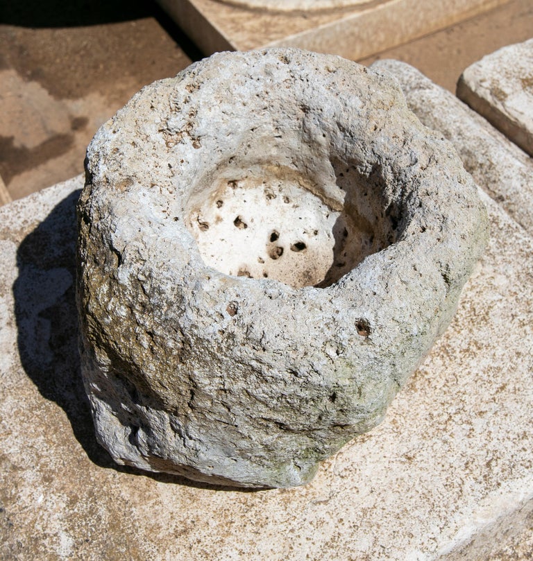 Spanish Hand Carved Stone Pile For Sale at 1stDibs