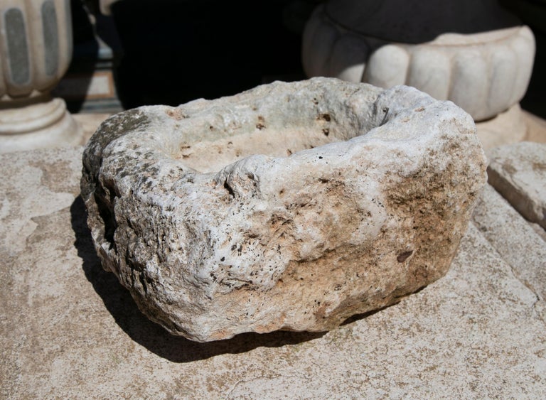 Spanish Hand Carved Stone Pile For Sale at 1stDibs