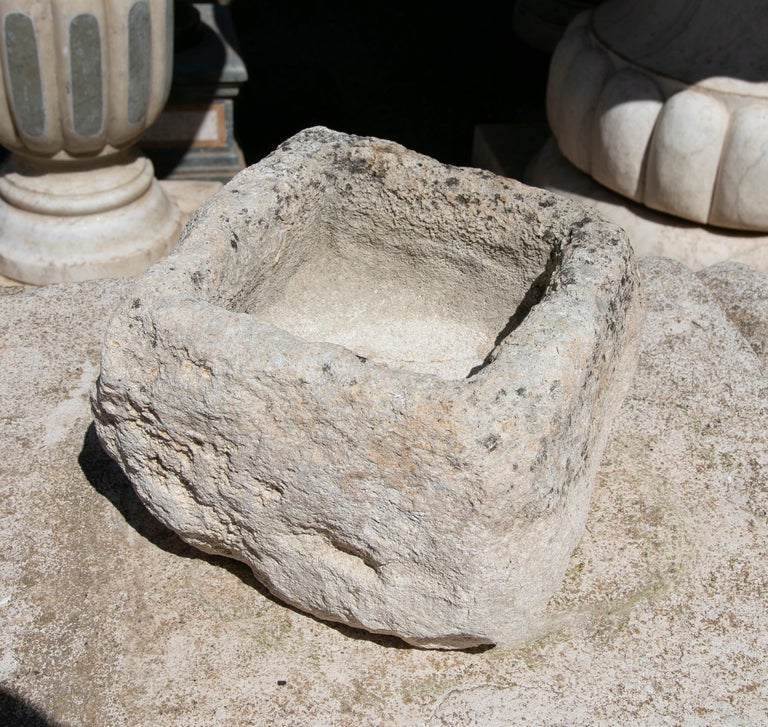 Spanish Hand Carved Stone Pile For Sale at 1stDibs