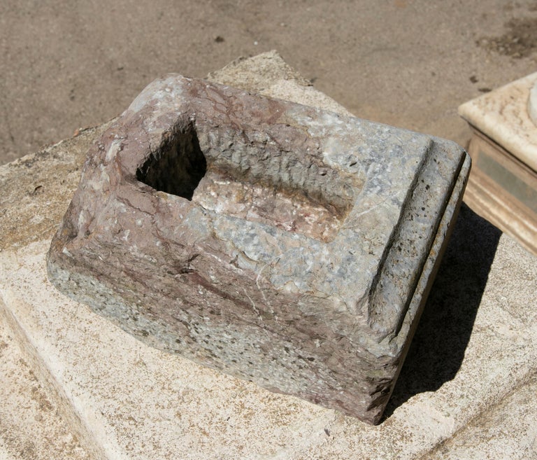 Spanish Hand Carved Stone Pile For Sale at 1stDibs