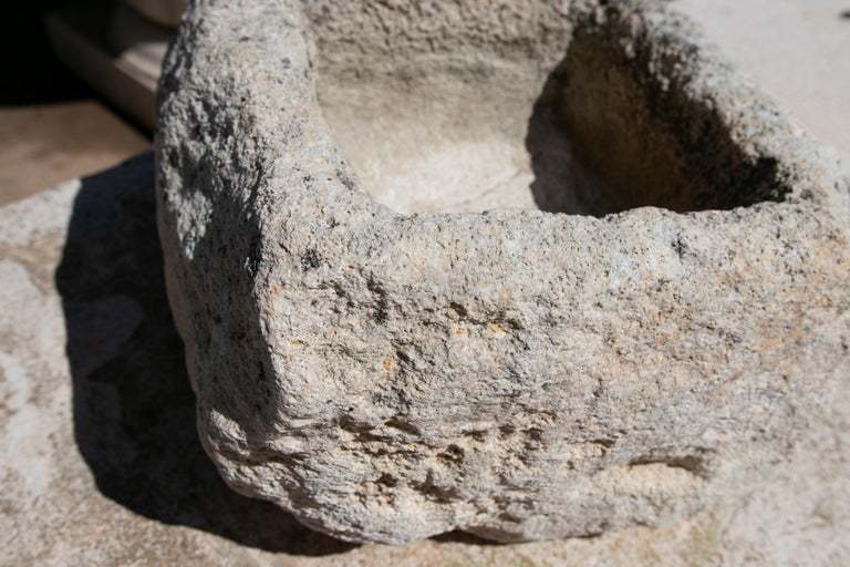 Spanish Hand Carved Stone Pile For Sale at 1stDibs
