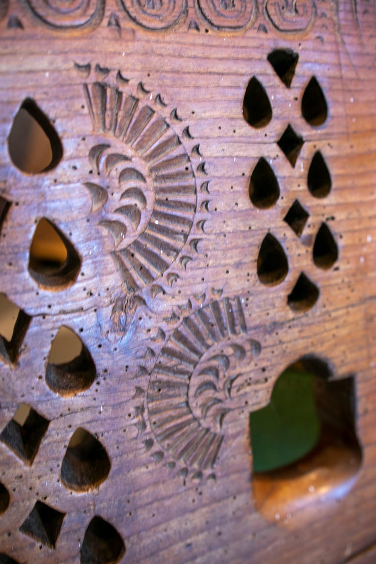 Spanish Hand-Carved Wooden Yoke for Two Animals with Openwork ...