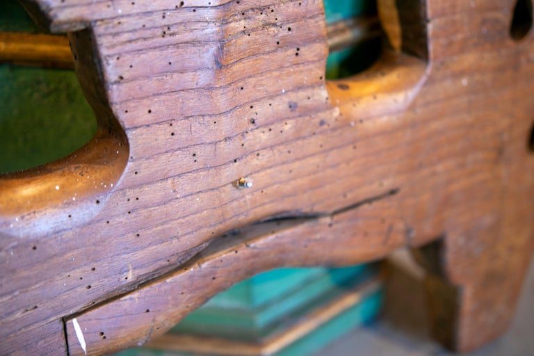 Spanish Hand-Carved Wooden Yoke for Two Animals with Openwork ...