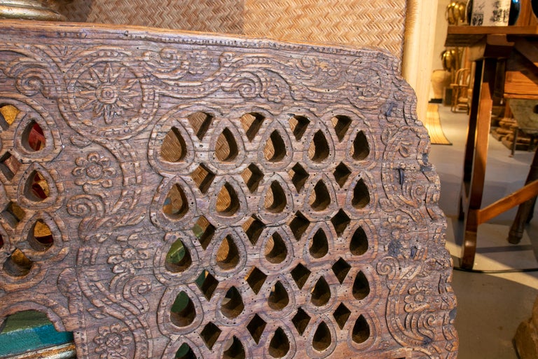 Spanish Hand-Carved Wooden Yoke for Two Animals with Openwork ...