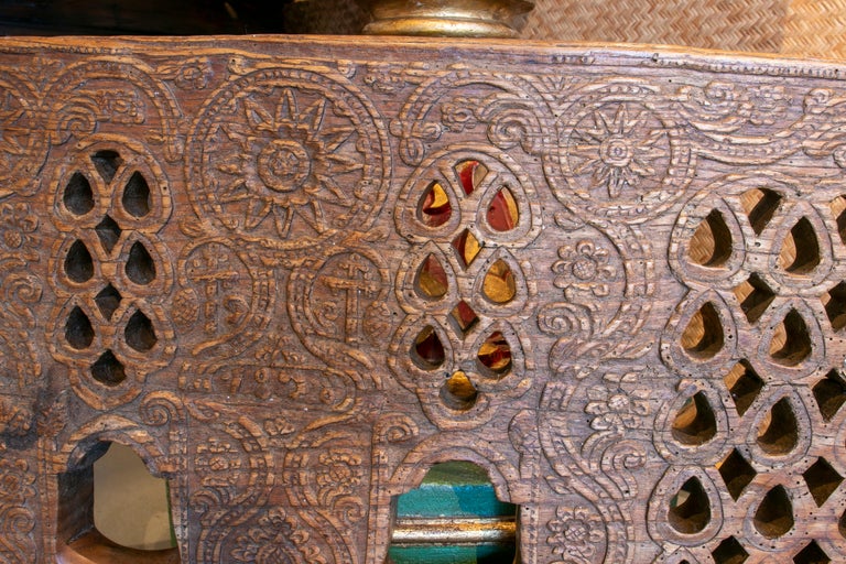 Spanish Hand-Carved Wooden Yoke for Two Animals with Openwork ...