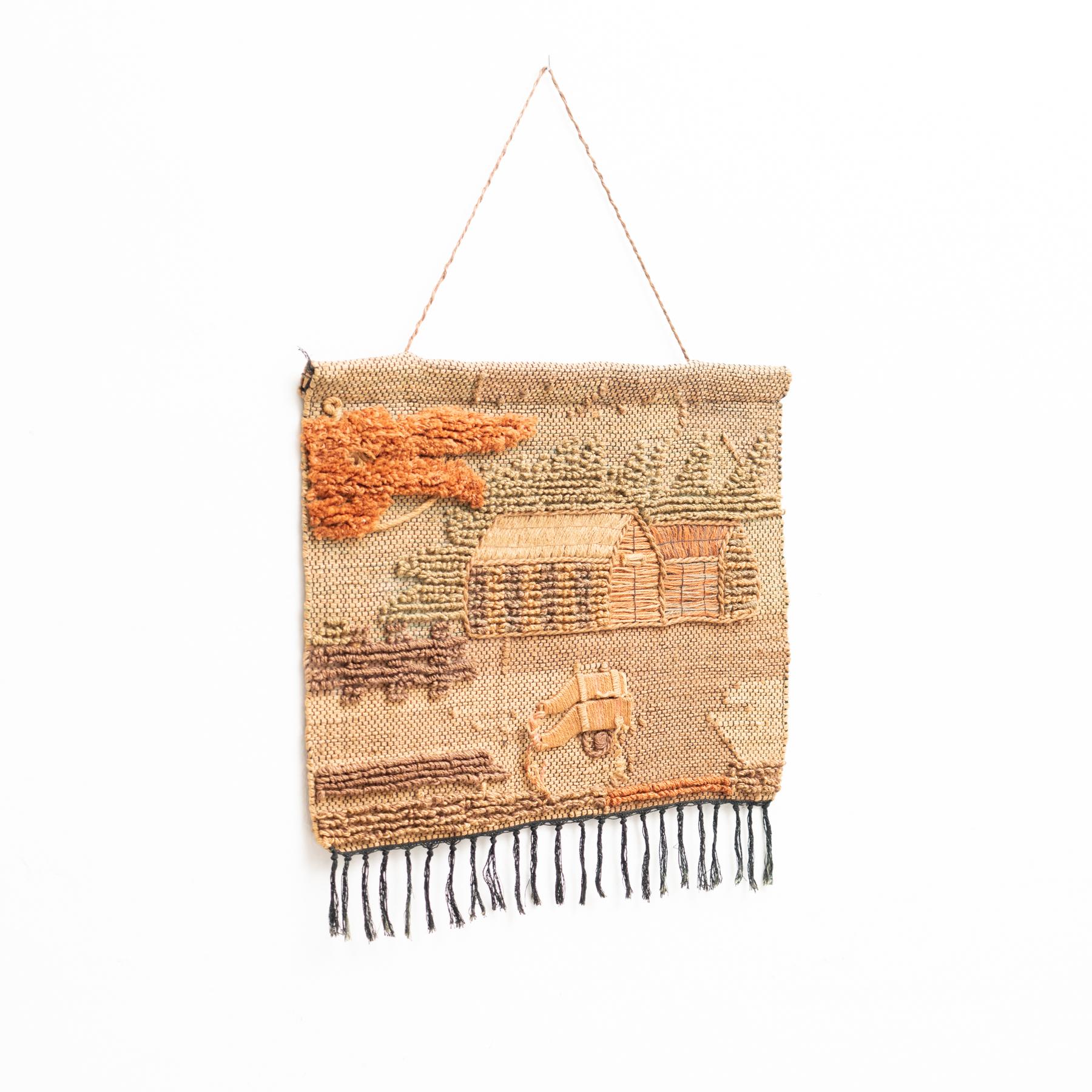Spanish Hand Knotted Wool Tapestry, circa 1960 For Sale at 1stDibs