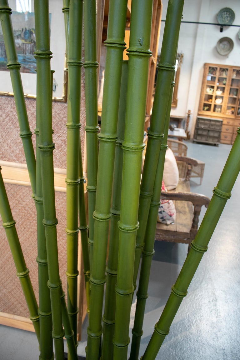 Spanish Hand Painted Iron Bamboo Sculpture For Sale at 1stDibs