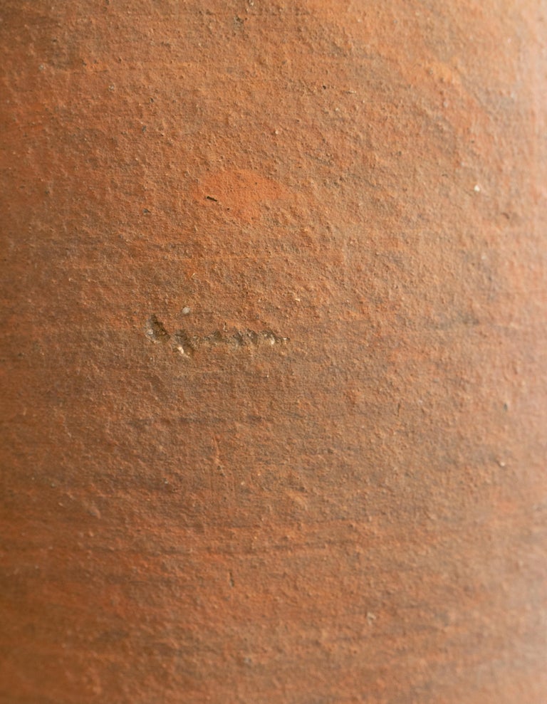 Spanish Handmade Ceramic Jar with Iron Base For Sale at 1stDibs