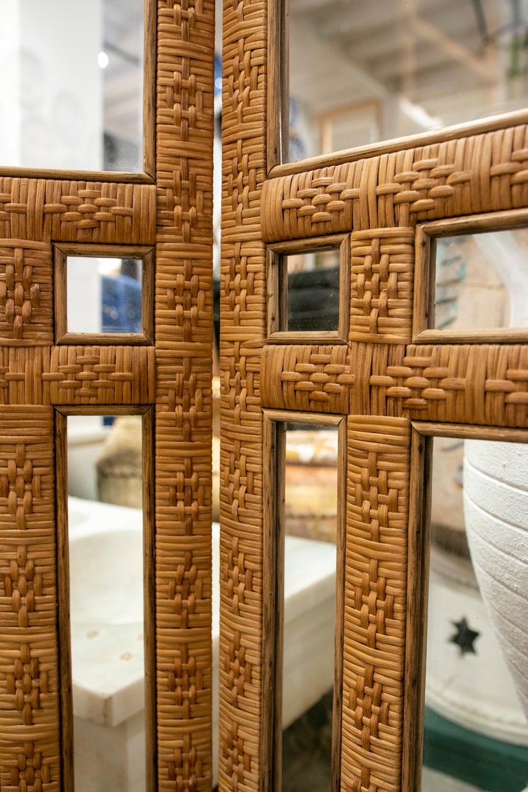 Spanish Handmade Wicker Screen with Crystals For Sale at 1stDibs