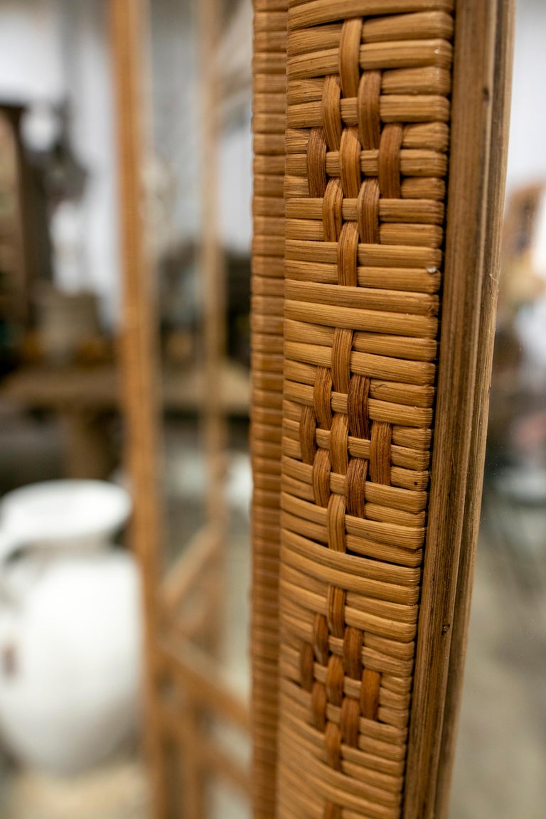 Spanish Handmade Wicker Screen with Crystals For Sale at 1stDibs