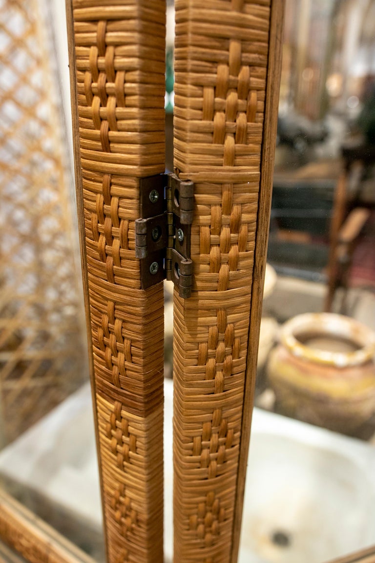 Spanish Handmade Wicker Screen with Crystals For Sale at 1stDibs