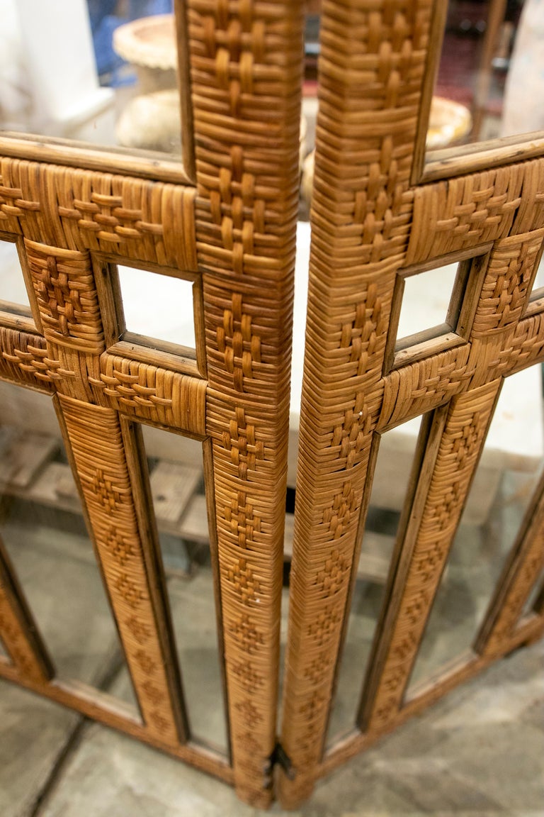 Spanish Handmade Wicker Screen with Crystals For Sale at 1stDibs
