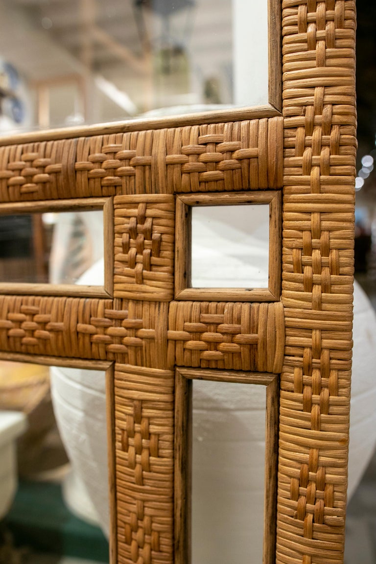 Spanish Handmade Wicker Screen with Crystals For Sale at 1stDibs