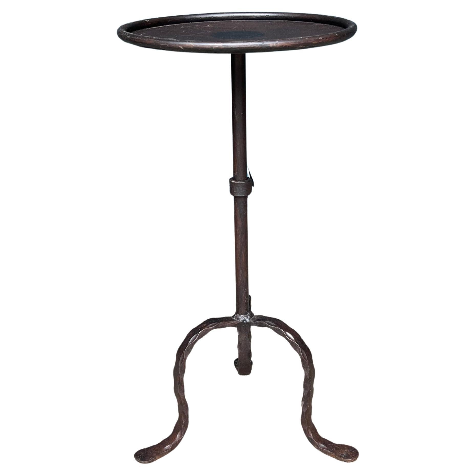 Spanish Iron Martini Table with Dark Bronze Patina For Sale at 1stDibs