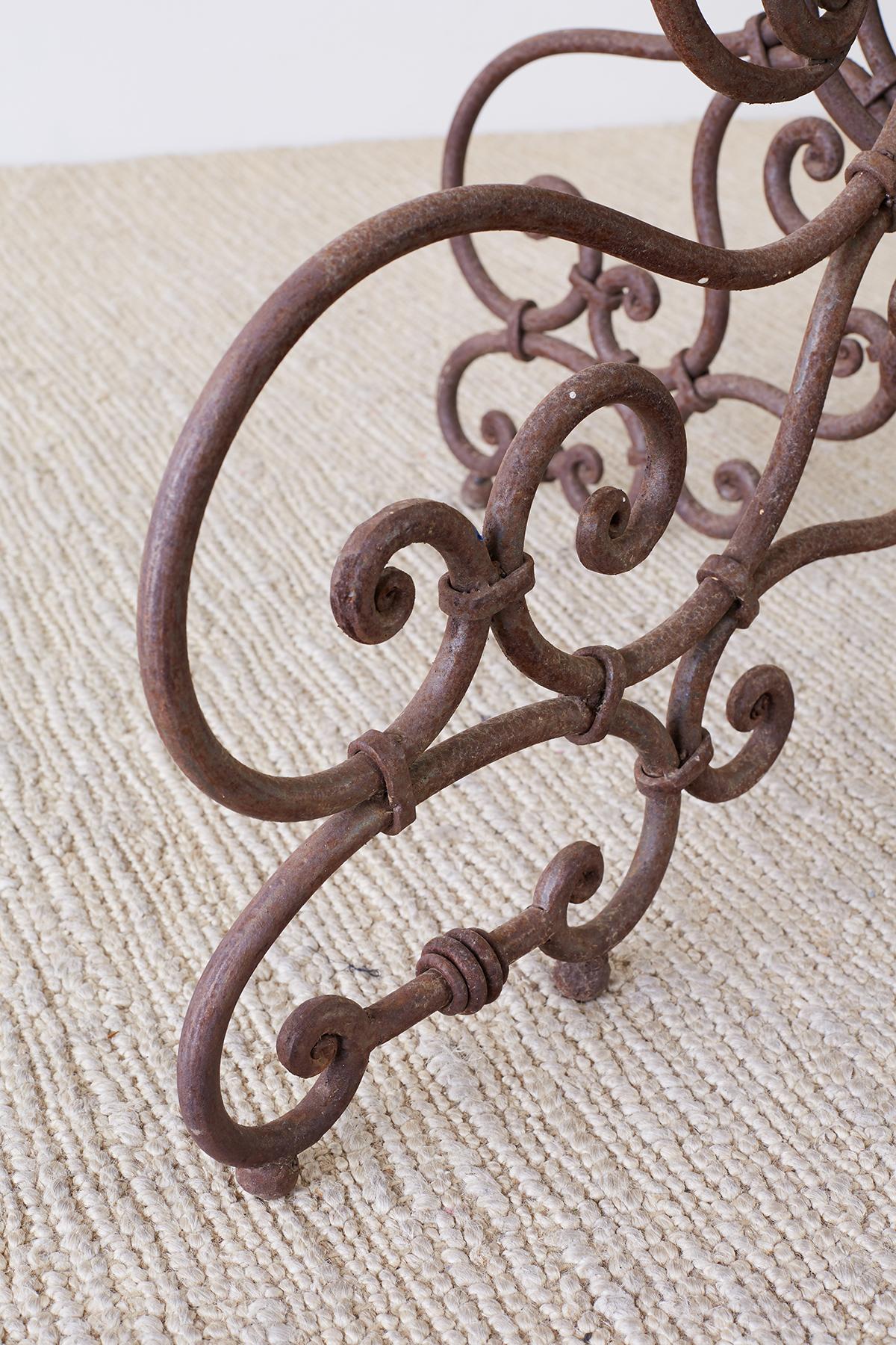 Spanish Iron Patio Garden Table with Hexagonal Top at 1stDibs ...