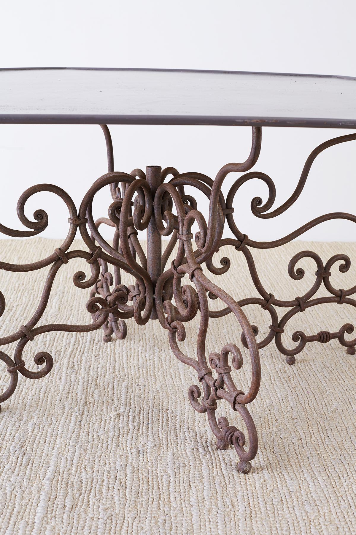 Spanish Iron Patio Garden Table with Hexagonal Top at 1stDibs ...
