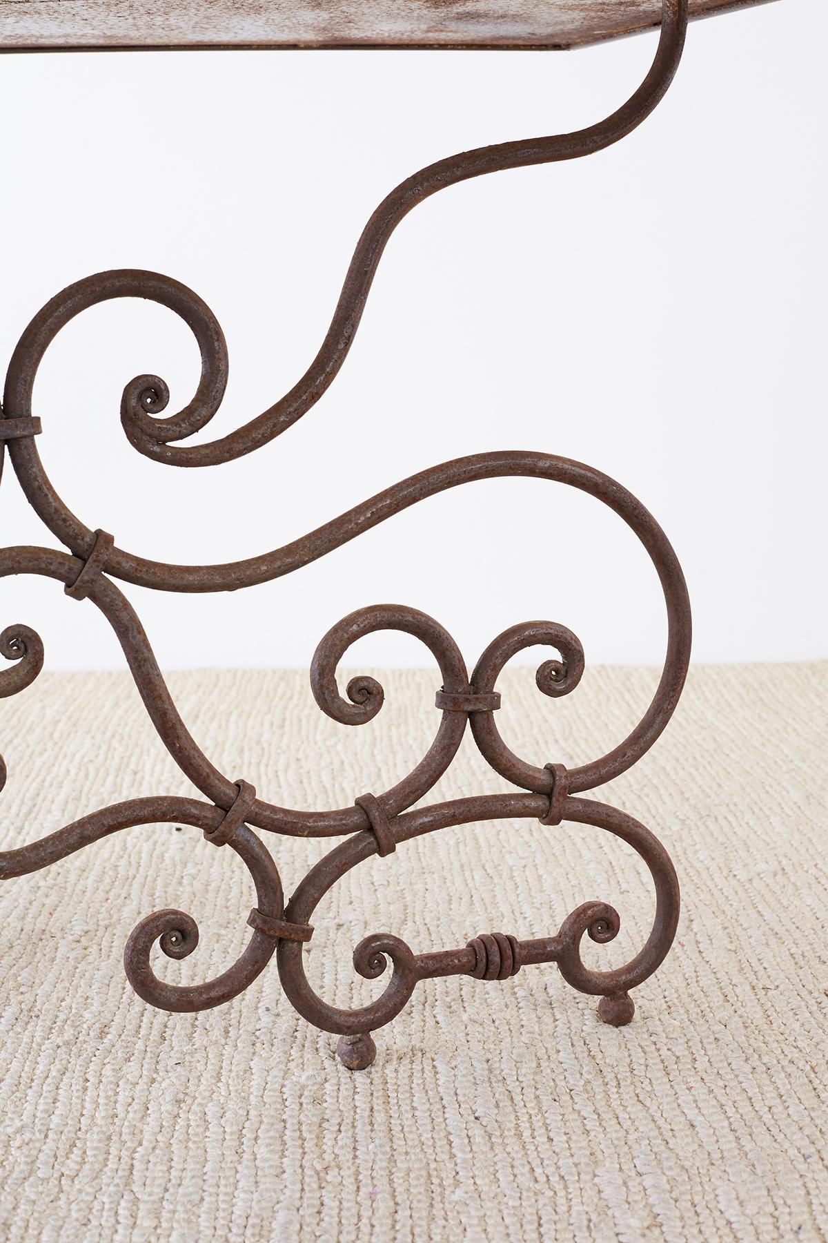 Spanish Iron Patio Garden Table with Hexagonal Top at 1stDibs ...