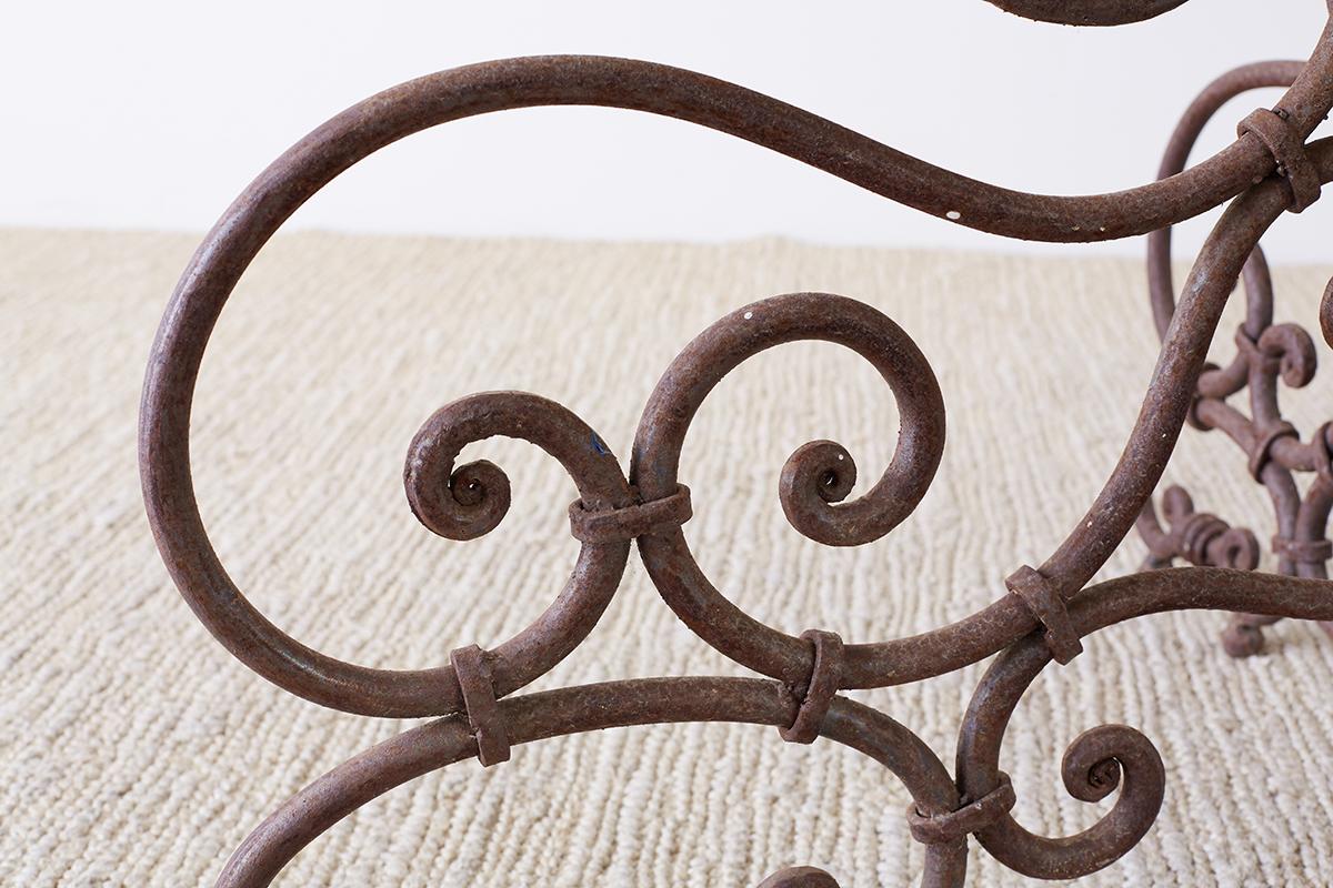 Spanish Iron Patio Garden Table with Hexagonal Top at 1stDibs ...