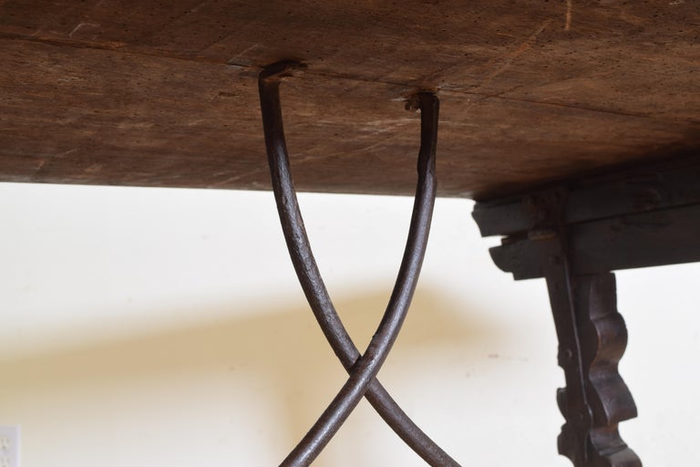 Spanish Late Baroque Walnut and Iron Mounted Guard Room Table at 1stDibs