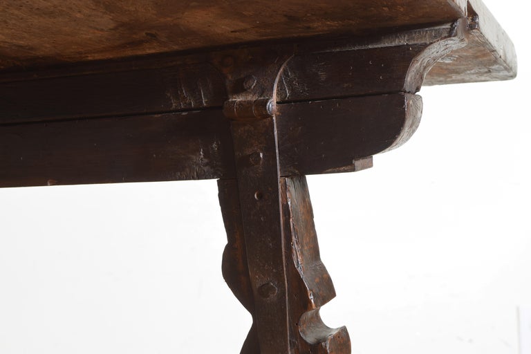 Spanish Late Baroque Walnut and Iron Mounted Guard Room Table at 1stDibs