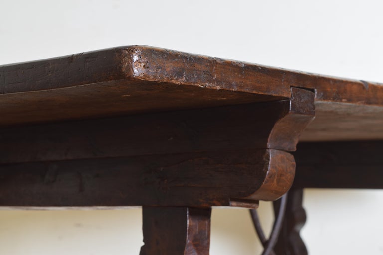 Spanish Late Baroque Walnut and Iron Mounted Guard Room Table at 1stDibs