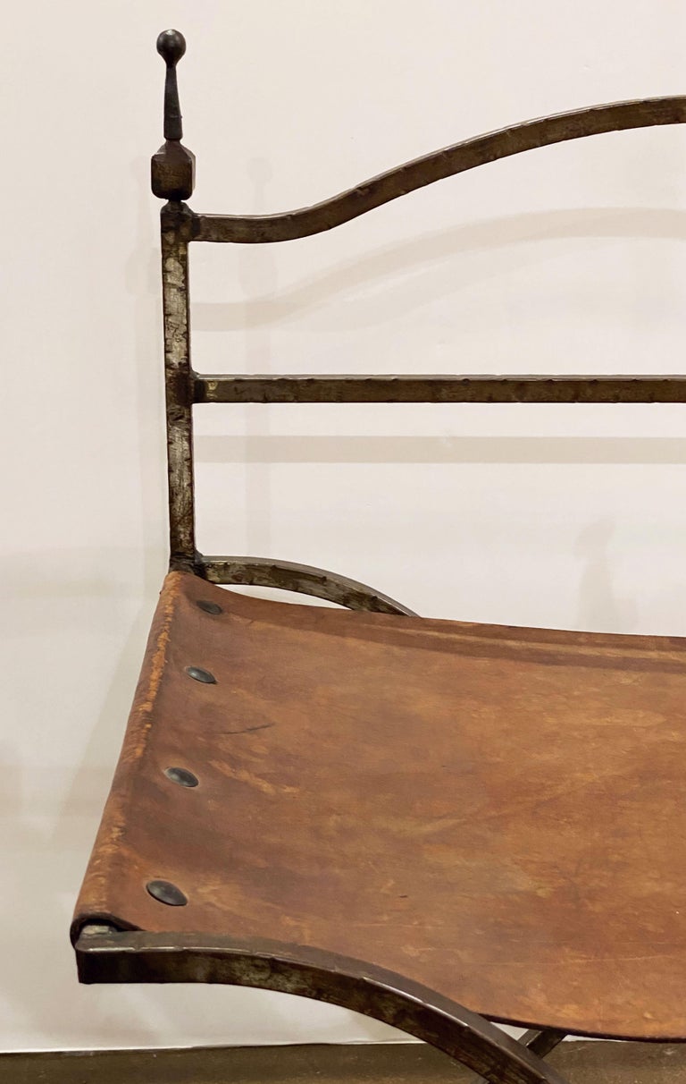 Spanish Luggage Stands of Leather and Tooled Metal - 'Individually ...