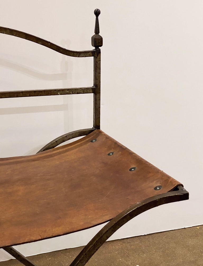 Spanish Luggage Stands of Leather and Tooled Metal - 'Individually ...