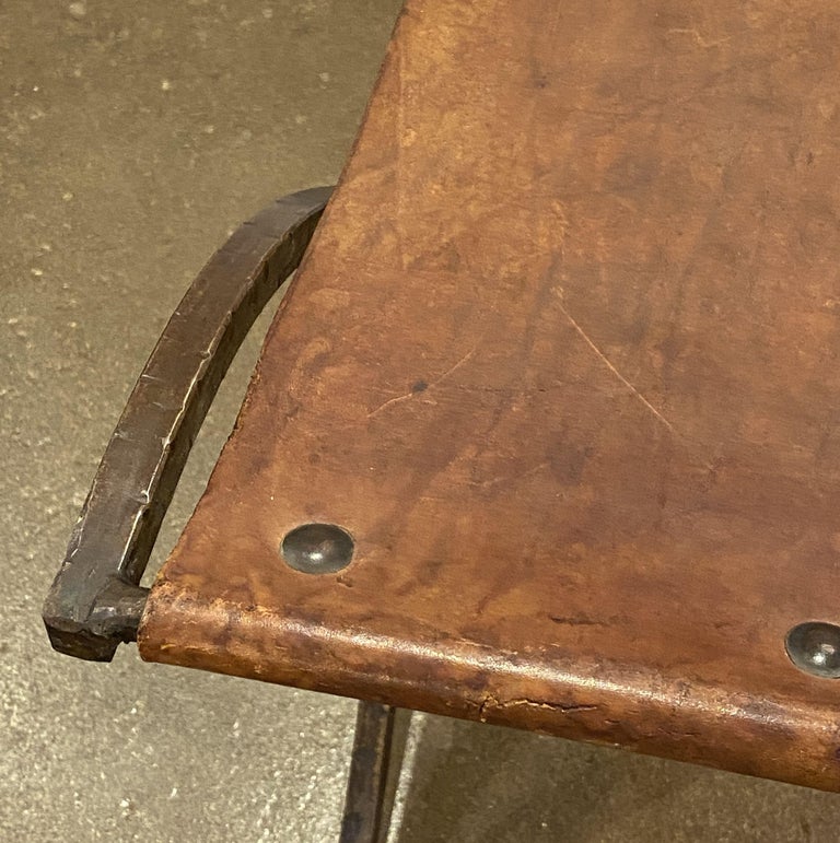 Spanish Luggage Stands of Leather and Tooled Metal - 'Individually ...