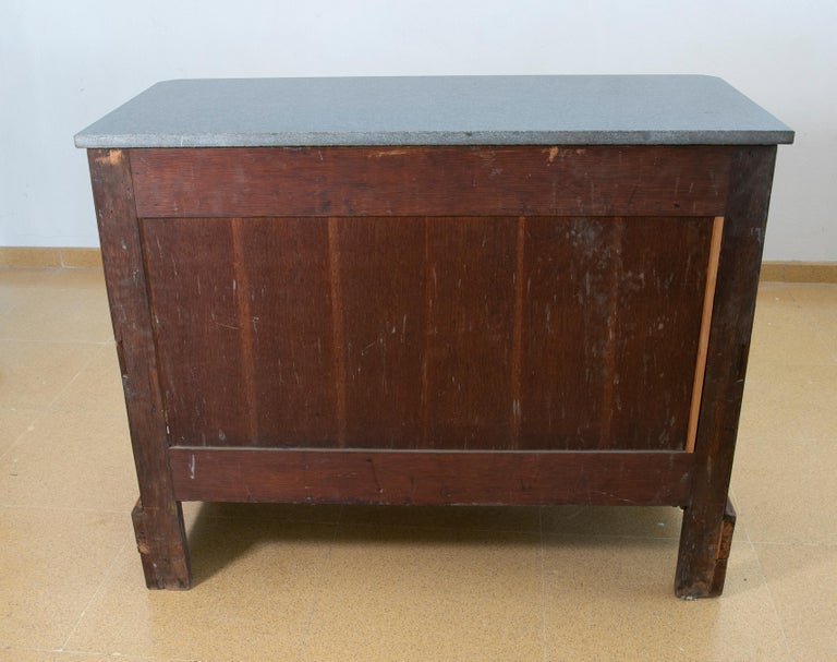 Spanish Mahogany Chest of Drawers with Five Drawers and Iron and Wooden ...