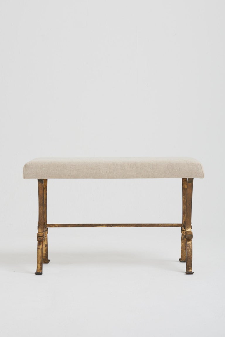 Spanish Mid-Century Gilt Iron Long Stool at 1stDibs