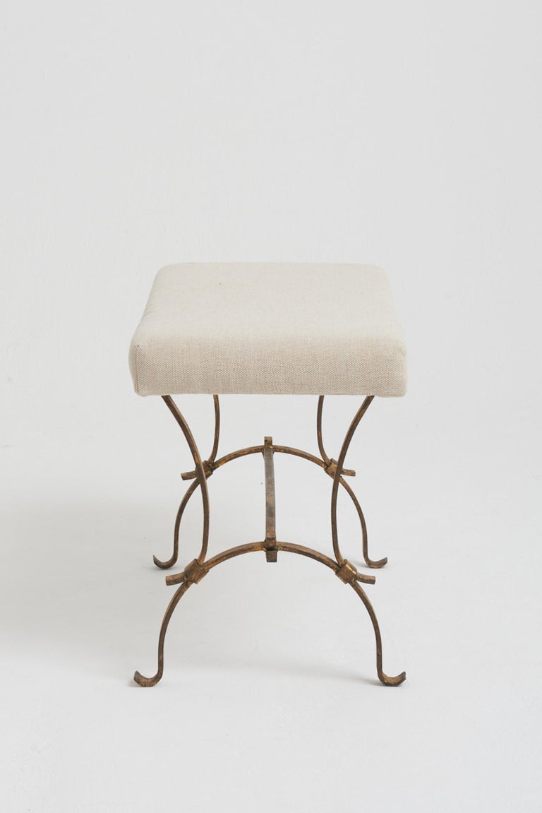 Spanish Mid-Century Gilt Iron Long Stool at 1stDibs