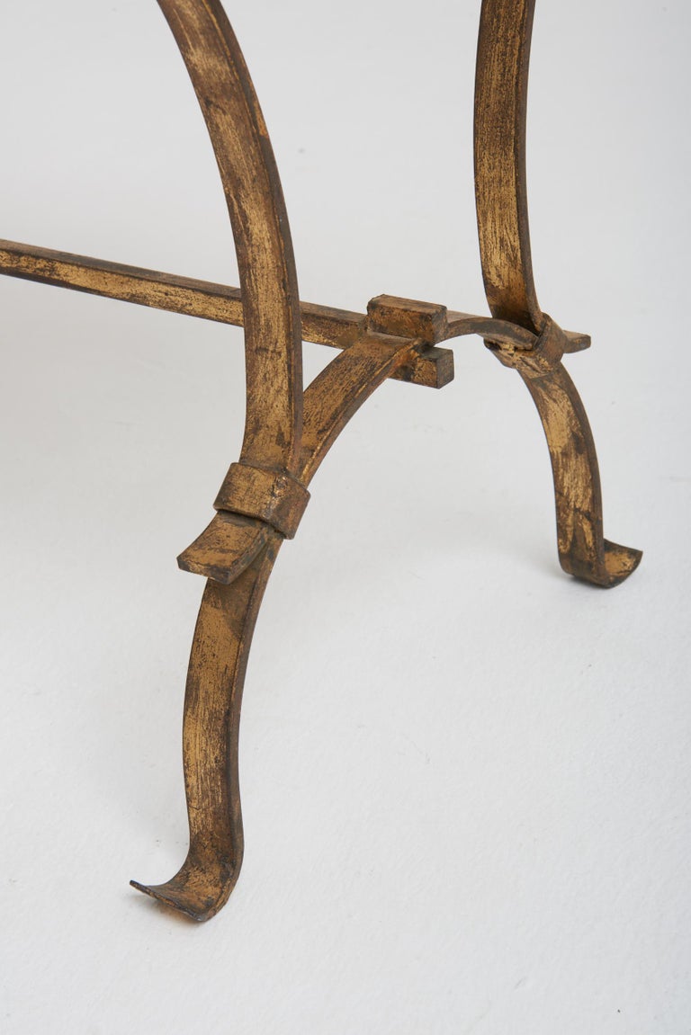 Spanish Mid-Century Gilt Iron Long Stool at 1stDibs
