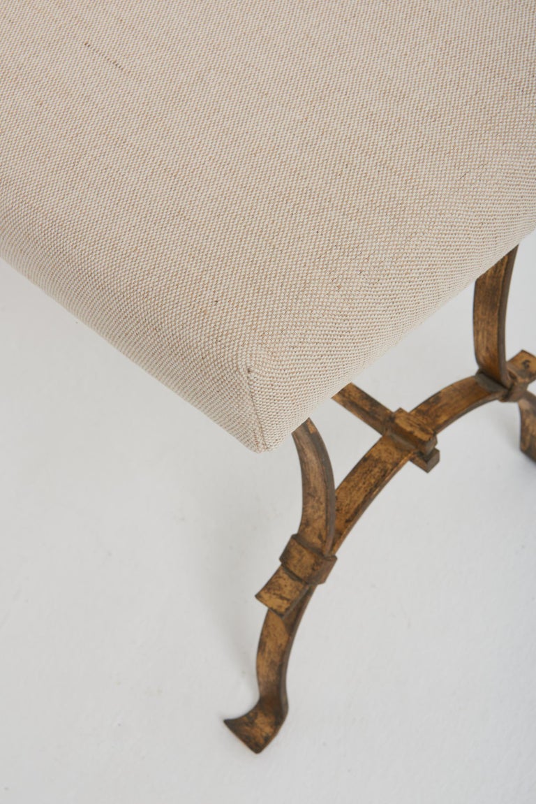 Spanish Mid-Century Gilt Iron Long Stool at 1stDibs