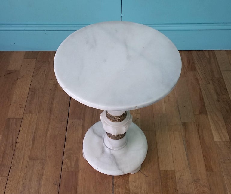 Spanish Mid Century Alabaster Side Table at 1stDibs